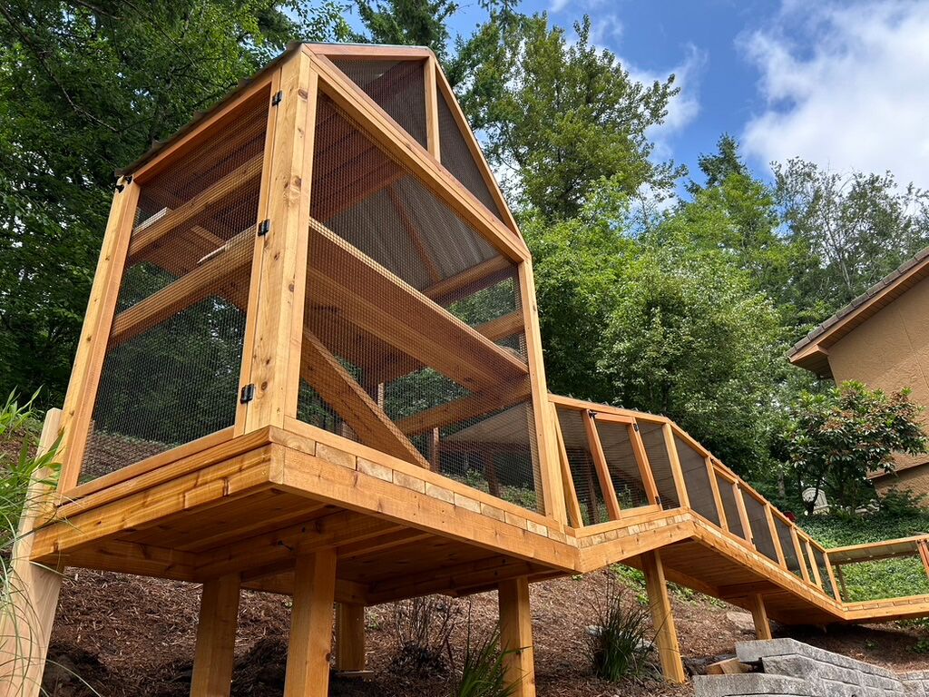Large Catio with Tunnel & Multi-Level Tower | The SkyTrail Lodge