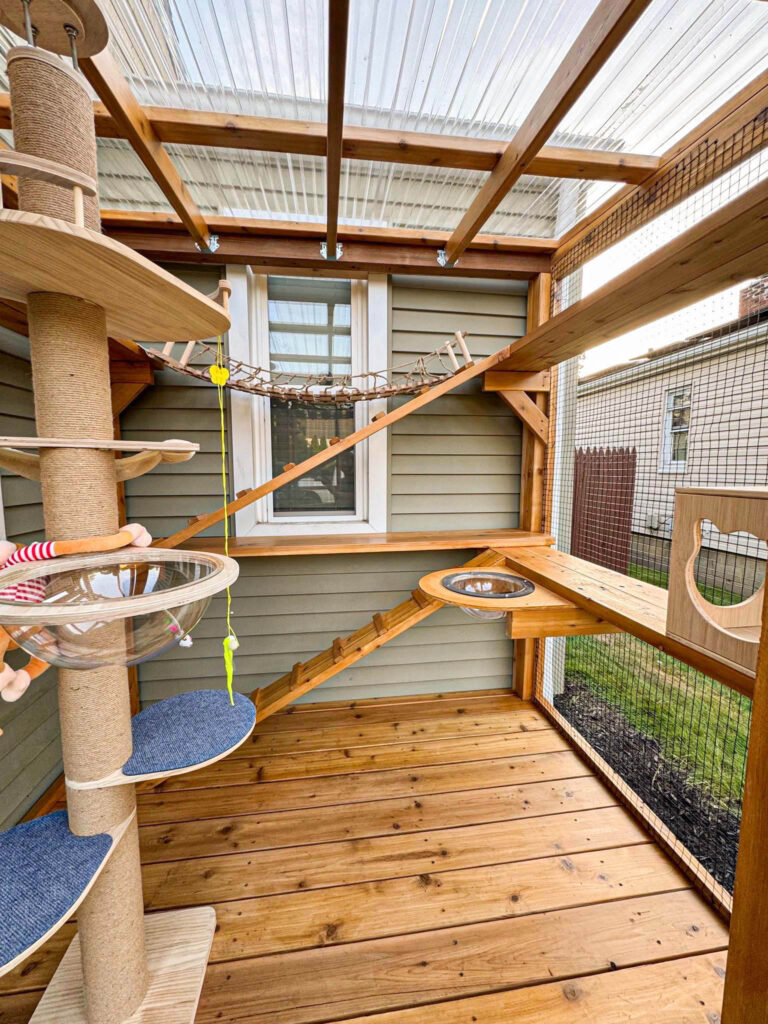 Luxury Custom Cedar Catio with Window Entry | The Claw Chalet